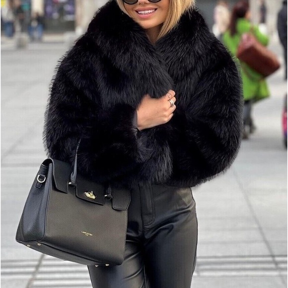 Zara | Jackets & Coats | Zara Most Wanted Black Faux Fur | Poshmark